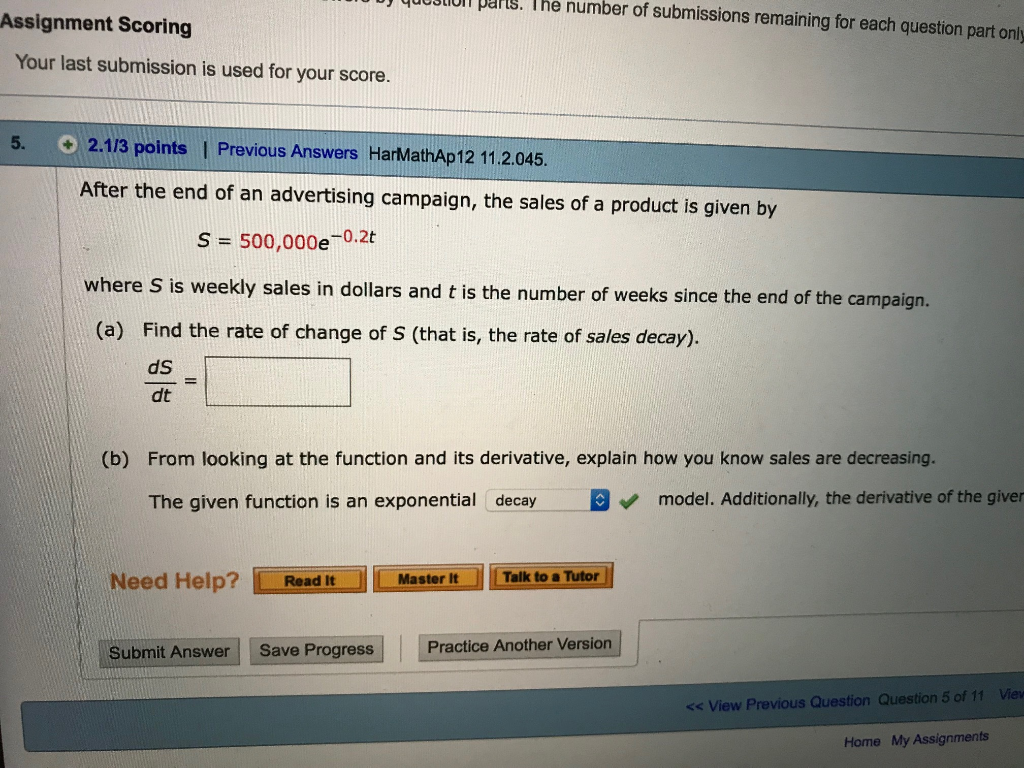 Solved quOslOT pars. The number of submissions remaining for | Chegg.com