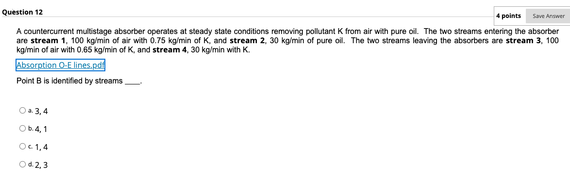 Solved Question 12 4 points Save Answer A countercurrent | Chegg.com