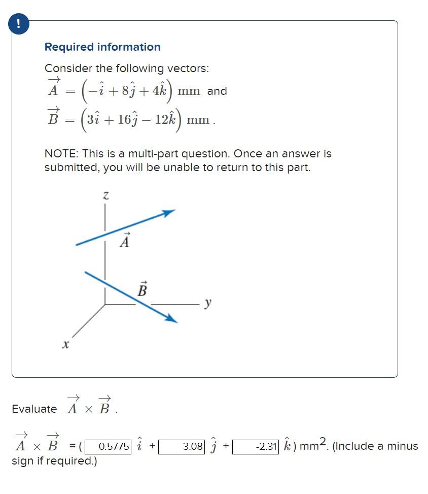 Solved Required information Consider the following vectors: | Chegg.com