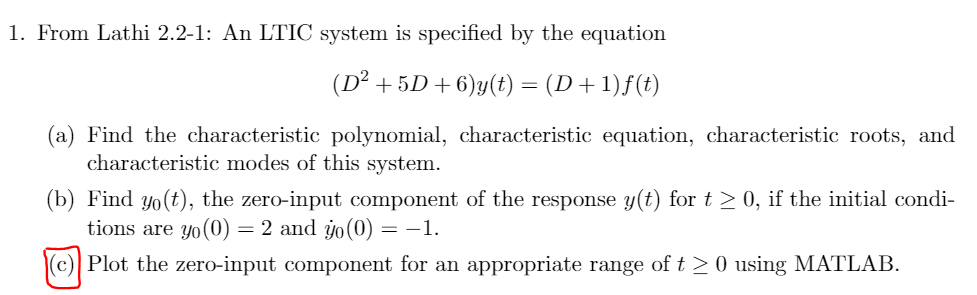 Solved Only Solve Part C And How To Do It On Matlab 