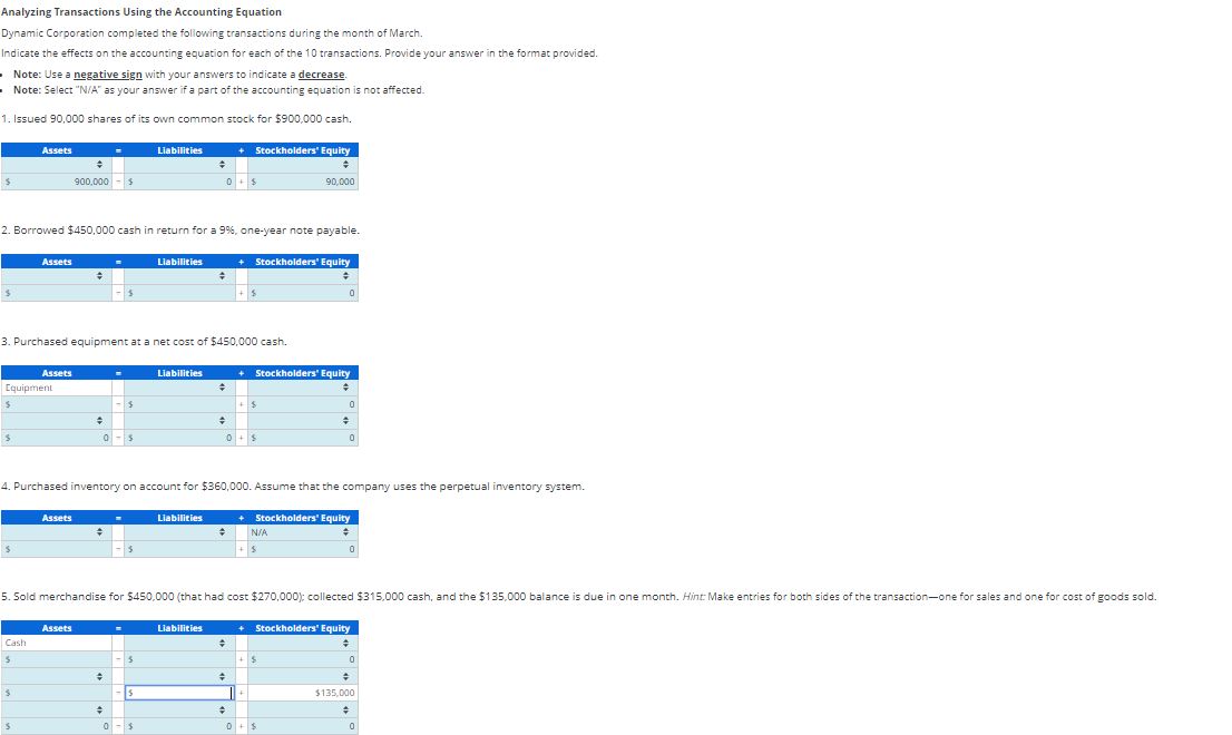 Solved Analyzing Transactions Using the Accounting Equation | Chegg.com