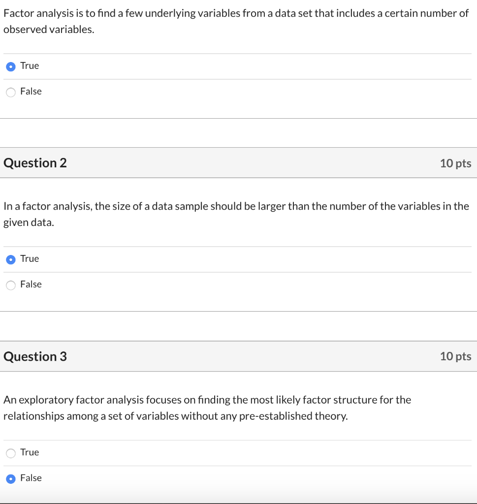 Solved Factor analysis is to find a few underlying variables | Chegg.com