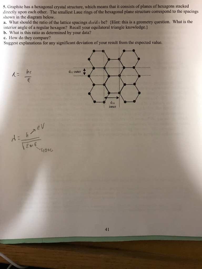 5. Graphite has a hexagonal crystal structure, which | Chegg.com