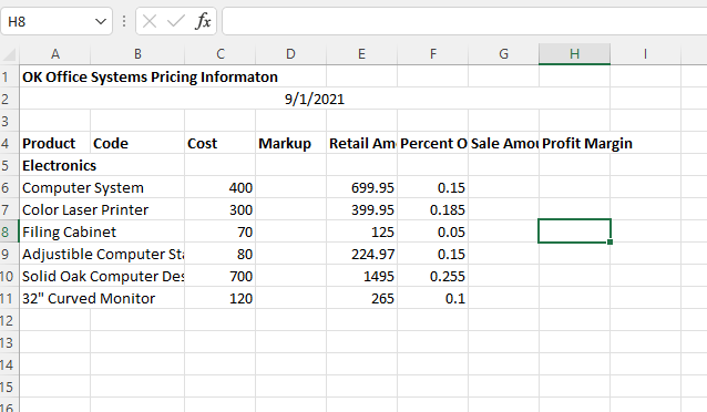 Step Instructions Points Possible 1 Start Excel. | Chegg.com