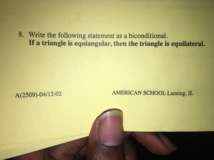 Solved Write the following statement as a biconditional. If | Chegg.com