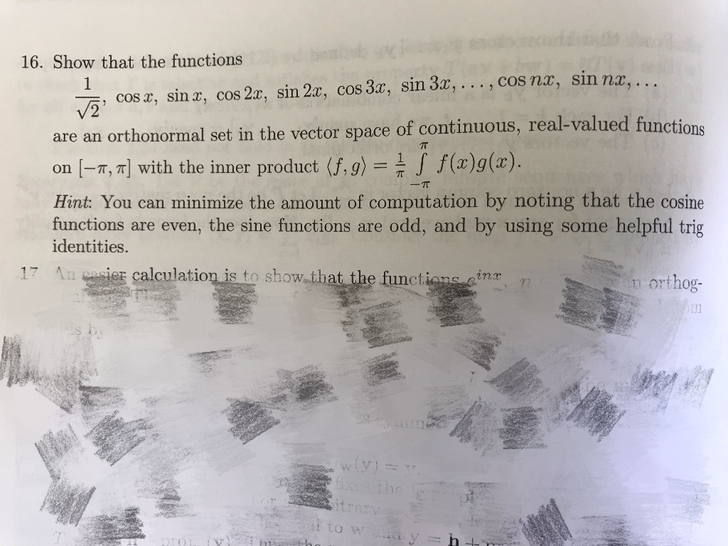 Solved 16. Show that the functions 1 To, cos x, sin x, cos | Chegg.com