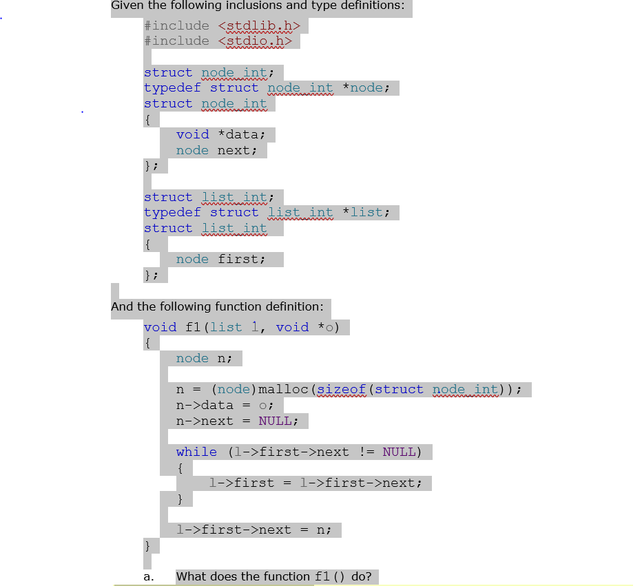 Solved Given the following inclusions and type | Chegg.com