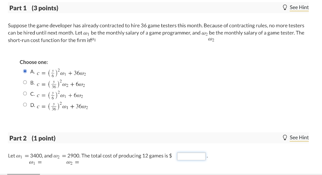 Solved @ See page 387 05 Question (4 points) A video game | Chegg.com