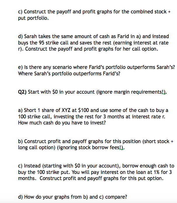 XYZ stock is trading at $100 (and pays no dividends). | Chegg.com