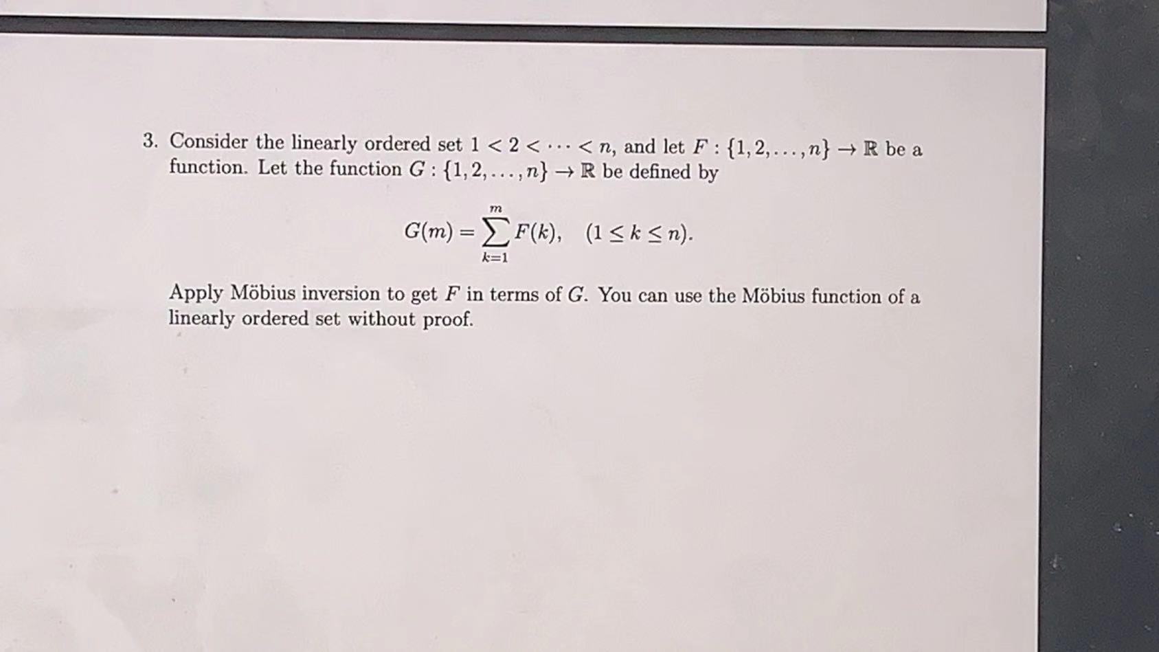 Solved 3. Consider the linearly ordered set 1