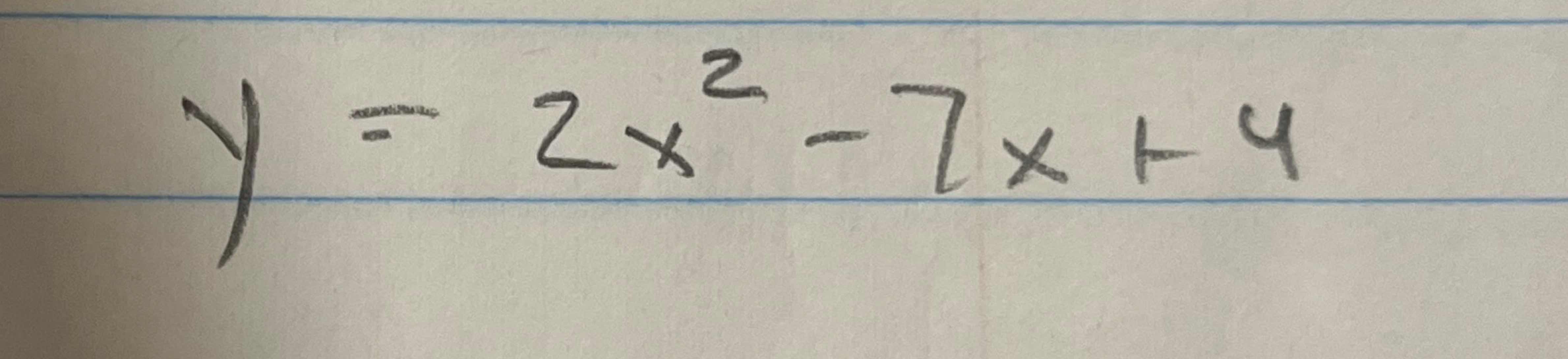Solved y=2x2-7x+4find the inverse using completing the | Chegg.com