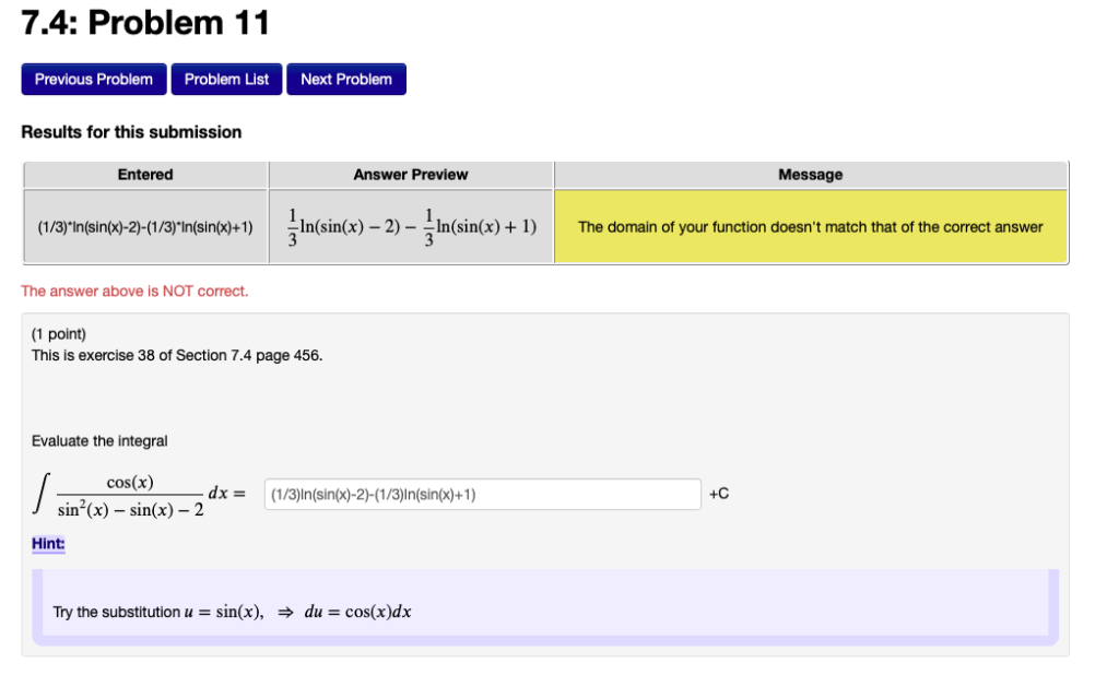 Solved 7.4: Problem 11 Previous Problem Problem List Next | Chegg.com