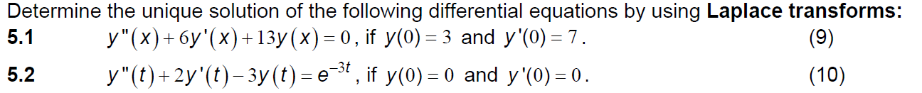 Solved Determine the unique solution of the following | Chegg.com