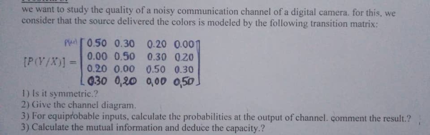 Solved we want to study the quality of a noisy communication | Chegg.com
