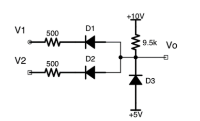 Solved The diodes in the circuit in Figure 1 have VF = 0.6V | Chegg.com