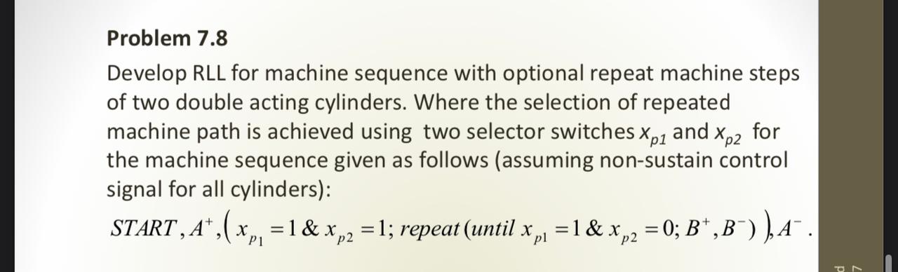 Solved Problem 7.8 Develop RLL for machine sequence with | Chegg.com