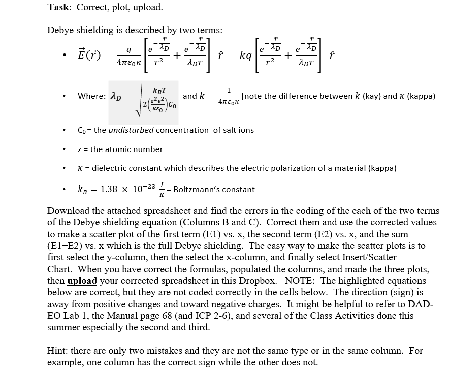 Solved Debye shielding is described by two terms: - | Chegg.com