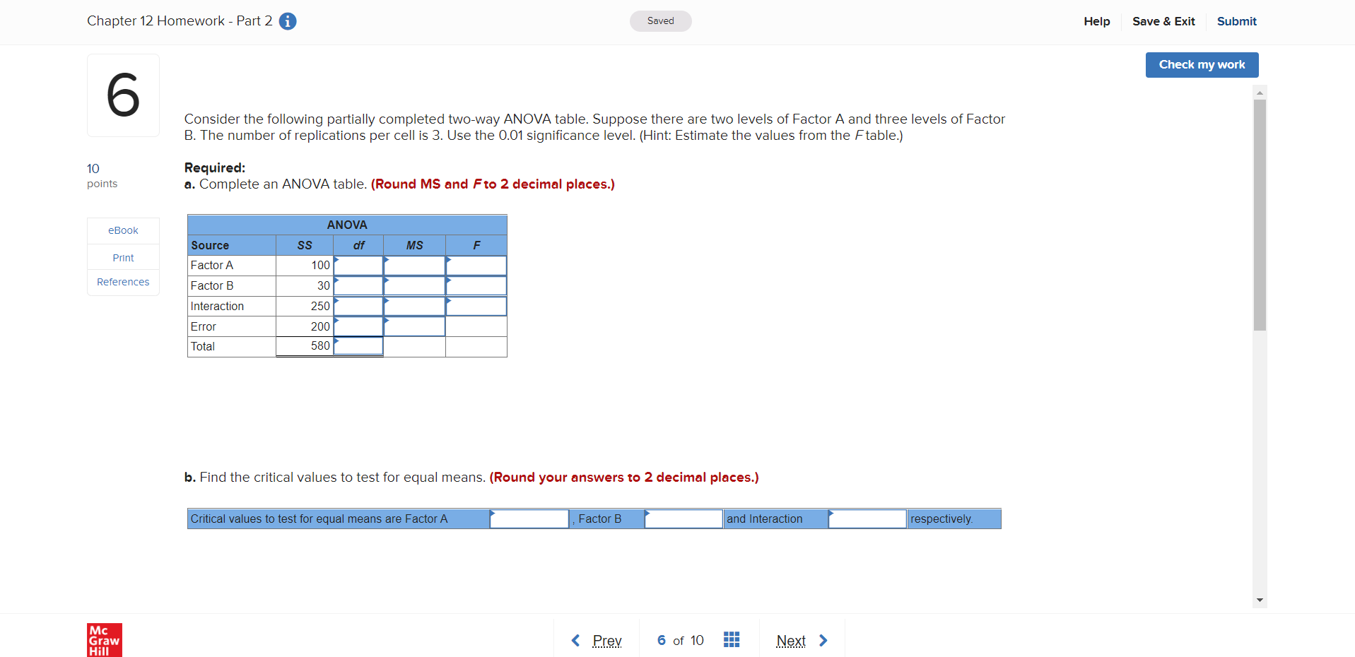 Solved Chapter 12 Homework - Part 2 A Saved Help Save & Exit | Chegg.com