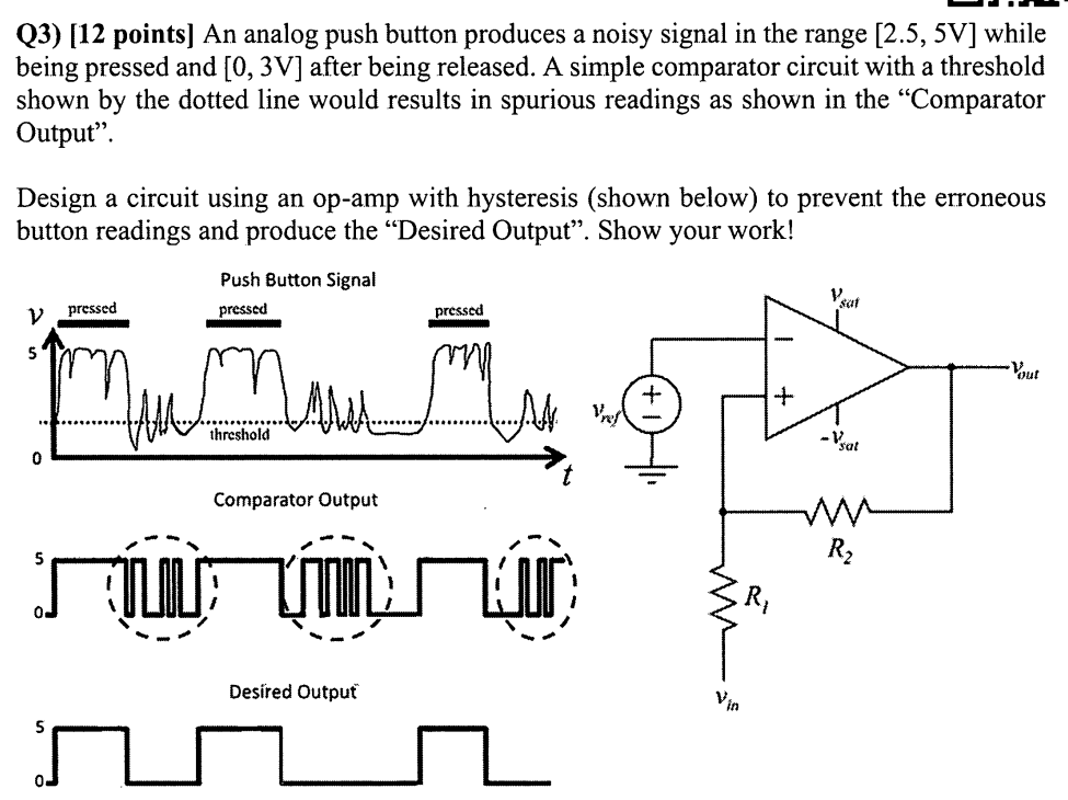 Solved Please answer in full detail:Q3) ﻿An analog push | Chegg.com