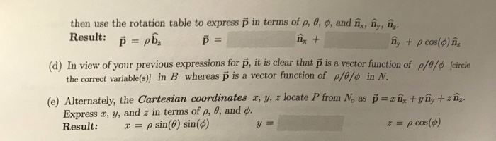 Solved 5.20 Spherical coordinates, position, and | Chegg.com
