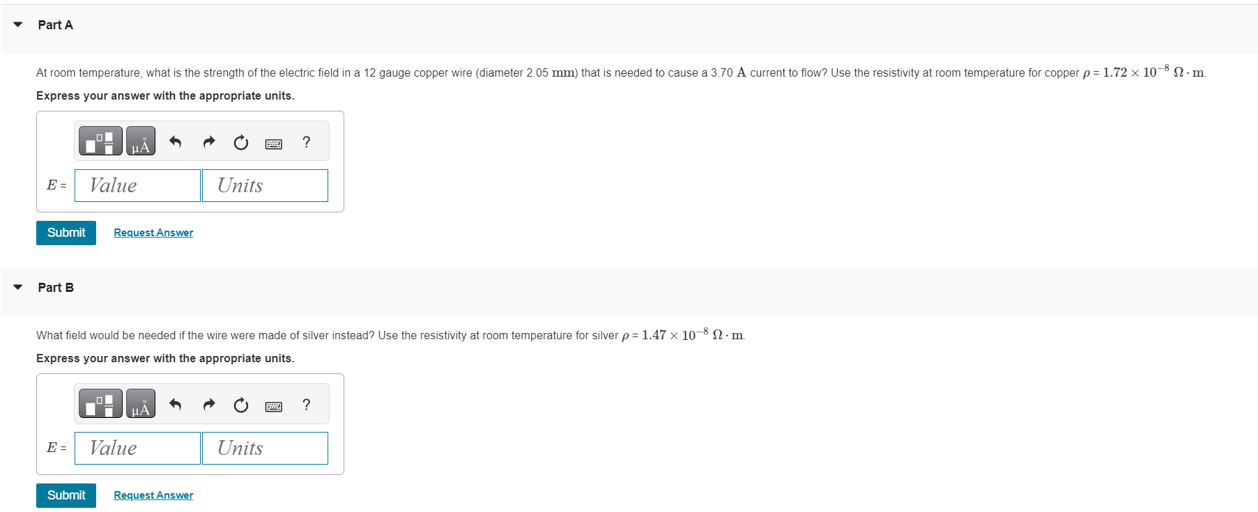 Solved Express your answer with the appropriate units. Part | Chegg.com
