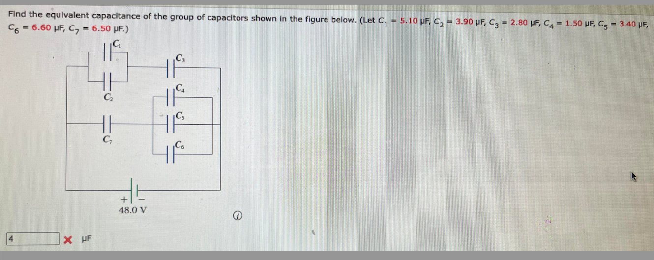 Solved Find the equivalent capacitance of the group of | Chegg.com