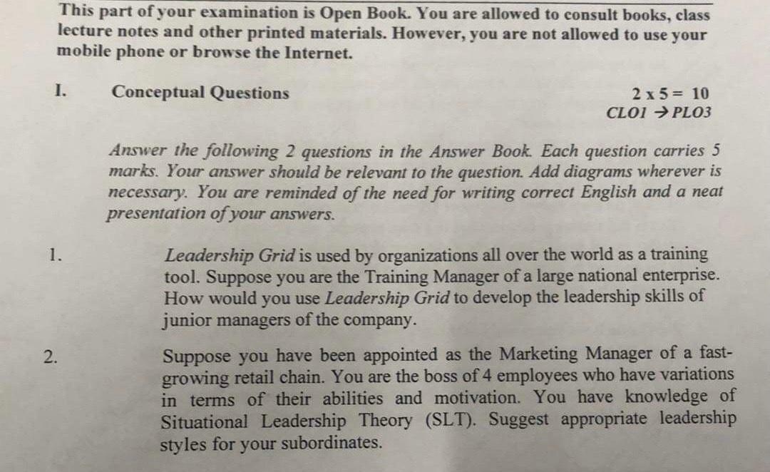 This part of your examination is Open Book. You are | Chegg.com