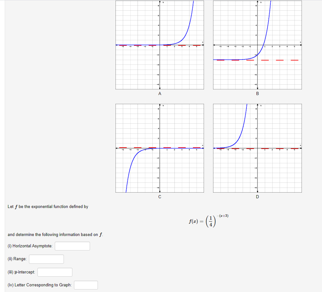 Solved -# А B c D Let f be the exponential function defined | Chegg.com