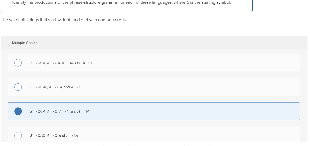 Solved ldentify the productions of the phrase-structure | Chegg.com