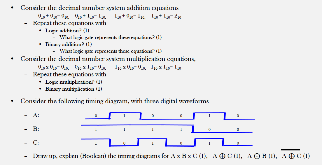 Solved - Consider the decimal number system addition | Chegg.com
