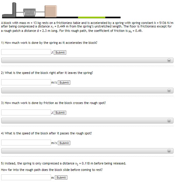 Solved A block with mass m=13 kg rests on a frictionless | Chegg.com