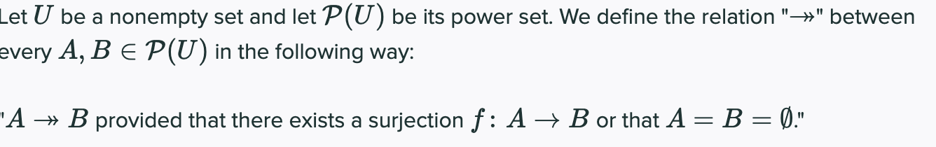 Solved Let U be a nonempty set and let P(U) be its power | Chegg.com