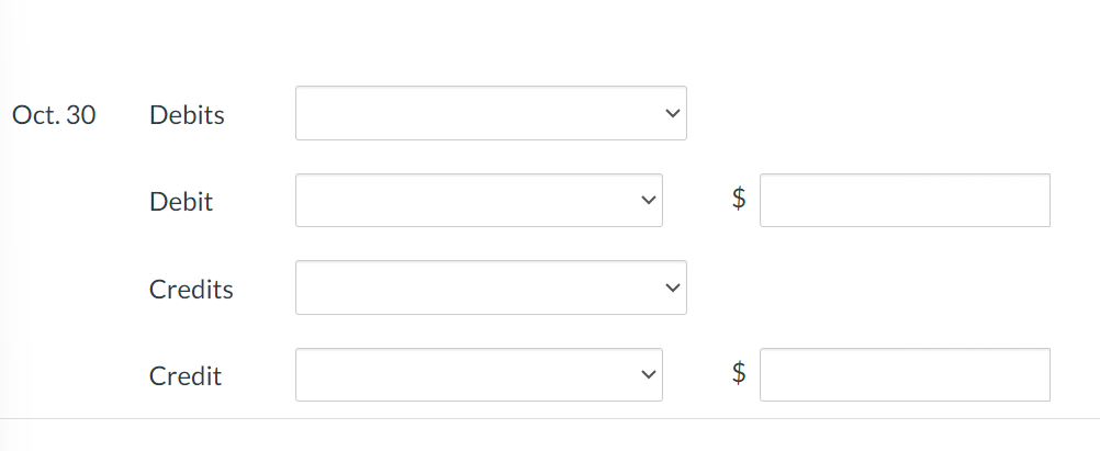 Solved Dct. 1 Stockholders invest $31,770 in exchange for | Chegg.com