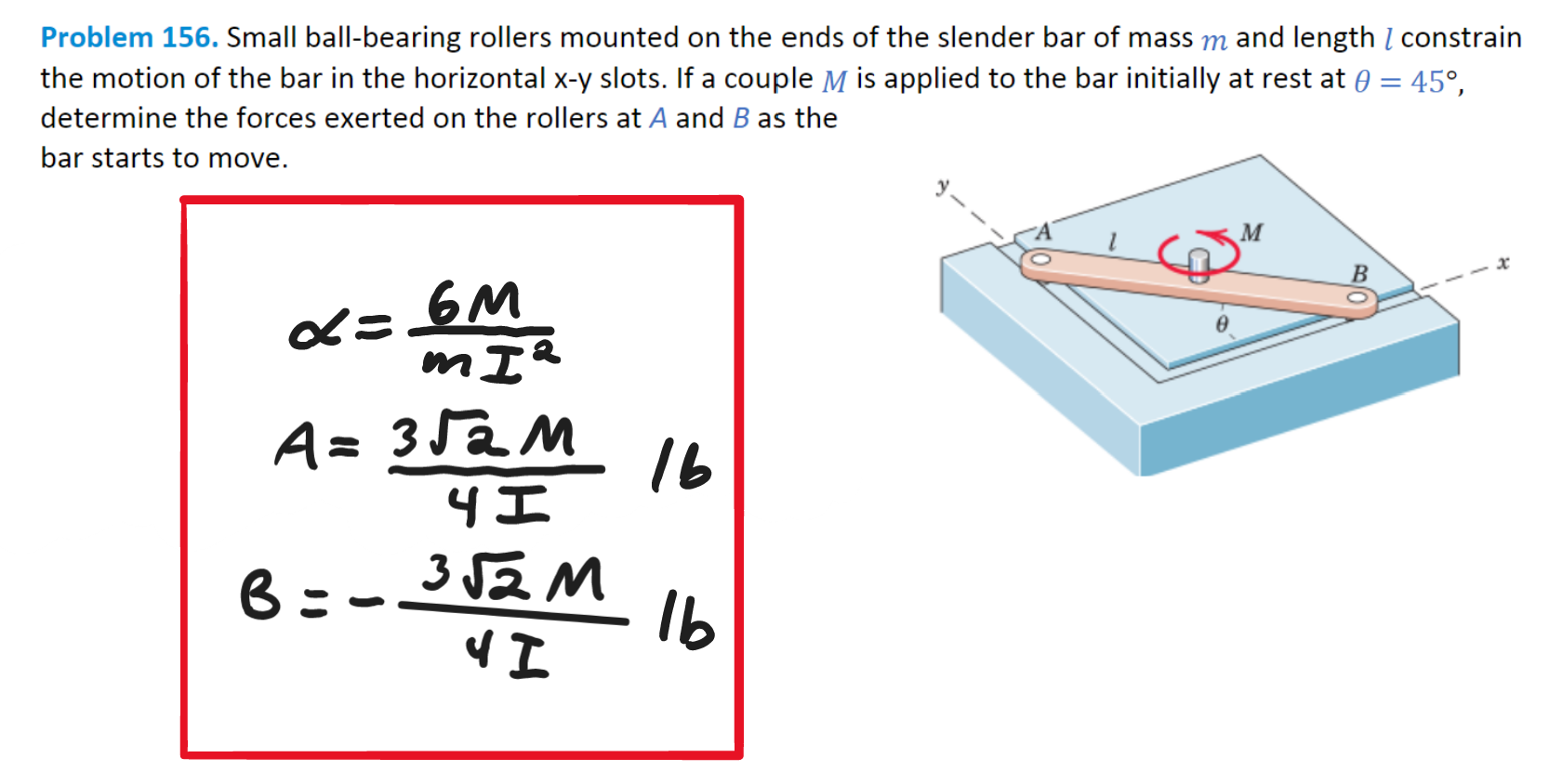 Solved for α(alpha) how did they get α=6M/mI^2? As for the | Chegg.com