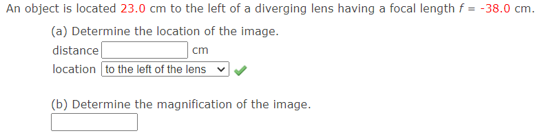 Solved An object is located 23.0cm ﻿to the left of a | Chegg.com