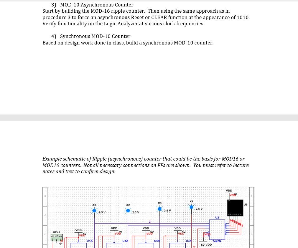 Experiment #5 Design of asynchronous and synchronous | Chegg.com