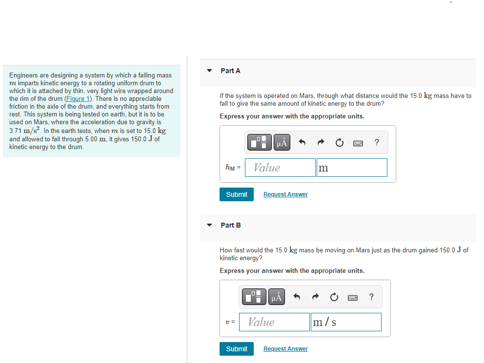 Solved Engineers are designing a system by which a falling | Chegg.com