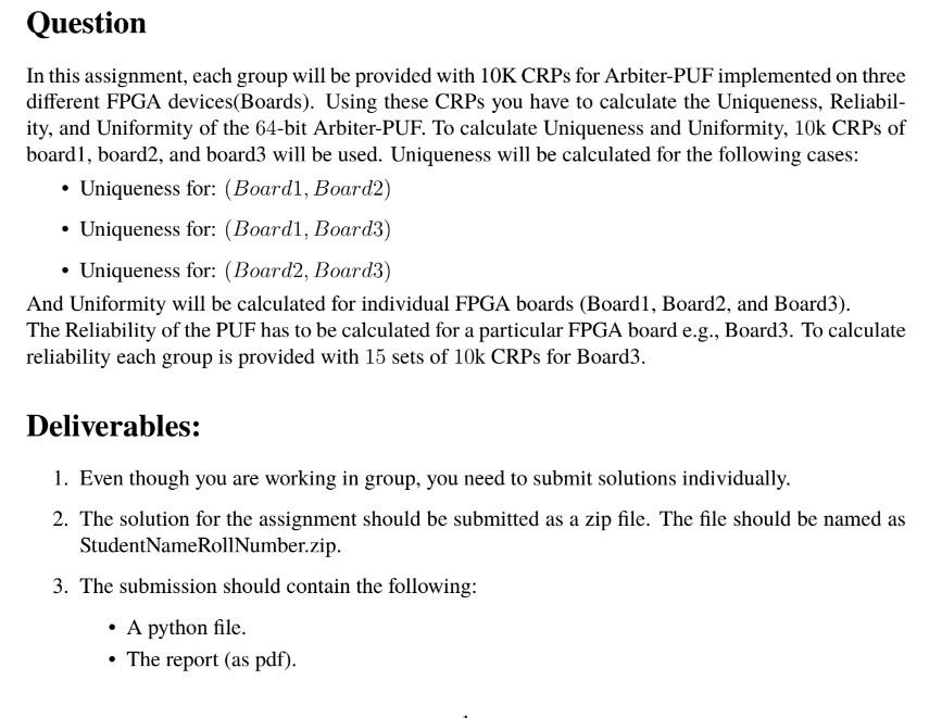 Solved In this assignment, each group will be provided with | Chegg.com