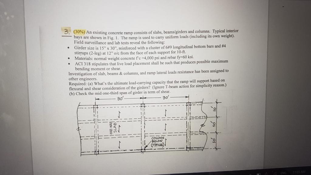 Solved 3. (30%) An existing concrete ramp consists of slabs, | Chegg.com