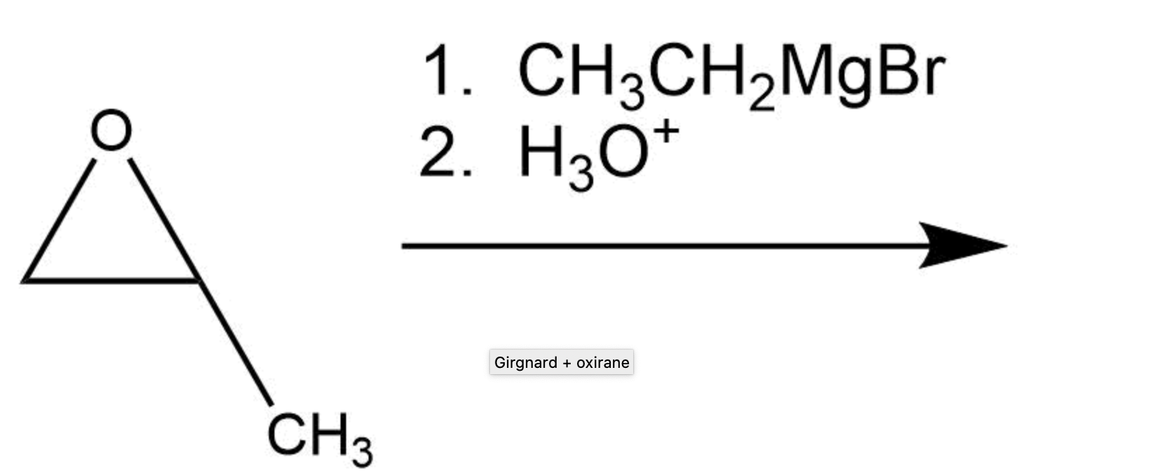 Solved 1. CH3CH2MgBr 2. H30* Girgnard + oxirane CH3 | Chegg.com