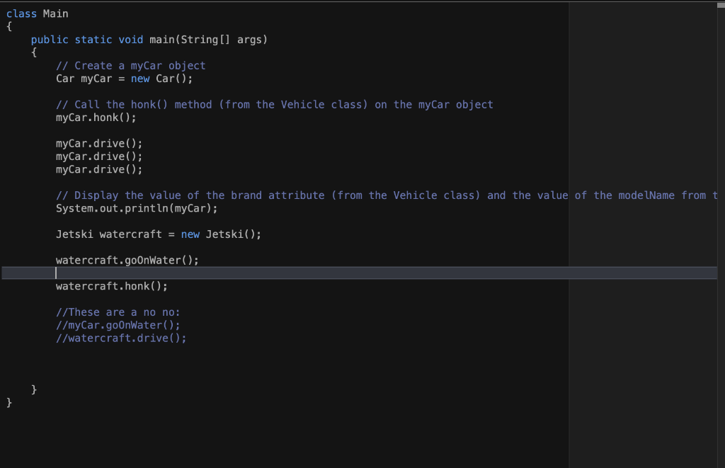 Solved Add a new class that extends Vehicle. This new class | Chegg.com