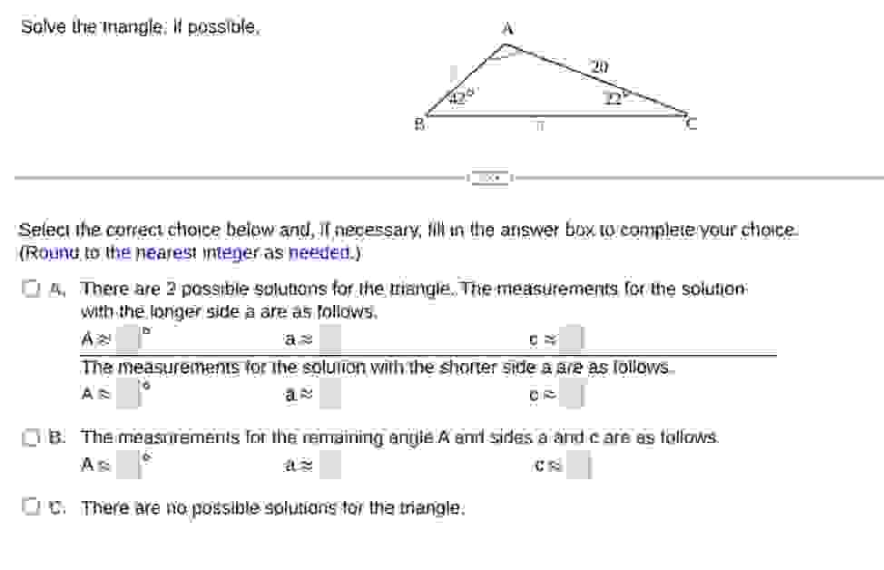 Solved Solve The Inangle It Possible Select Ithe Correct