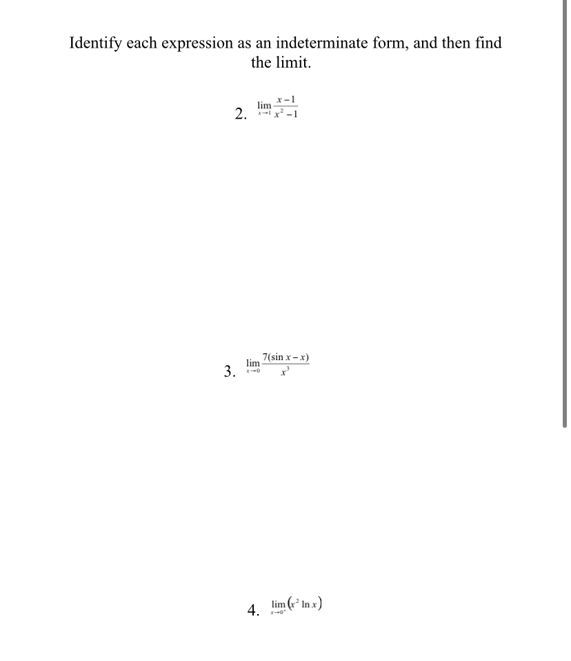 Solved Identify each expression as an indeterminate form, | Chegg.com
