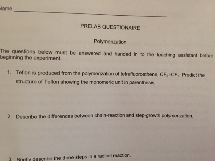 Solved Teflon is produced from the polymerization of | Chegg.com