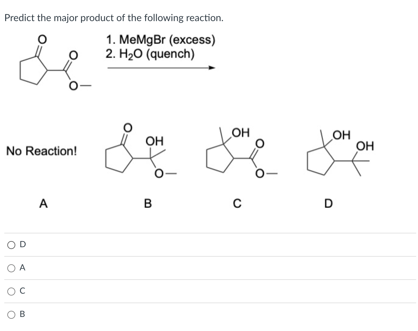 Solved Predict the major product of the following reaction. | Chegg.com