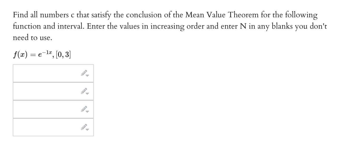 Solved Find all numbers c ﻿that satisfy the conclusion of | Chegg.com