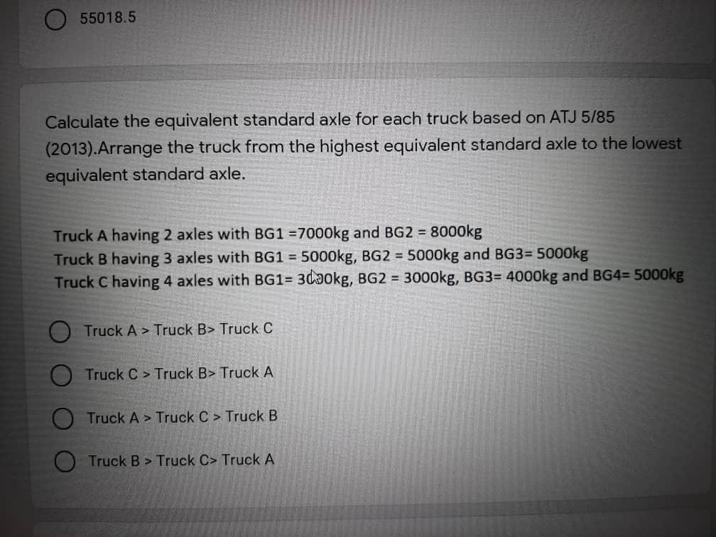 Solved 055018.5 Calculate the equivalent standard axle for | Chegg.com