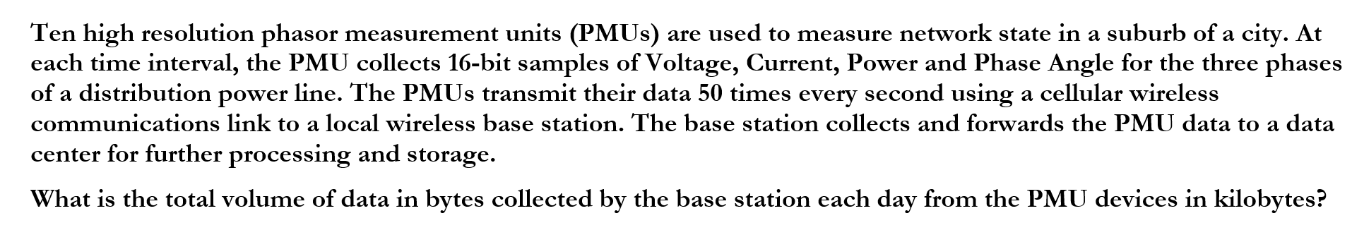 Ten high resolution phasor measurement units (PMUs) | Chegg.com