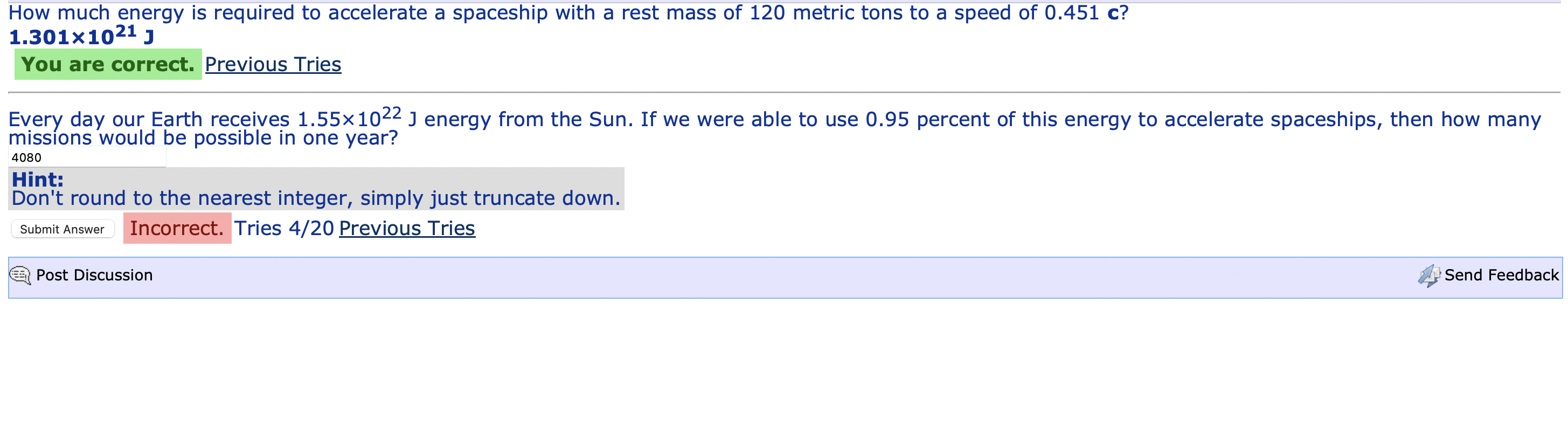 Solved How much energy is required to accelerate a spaceship | Chegg.com