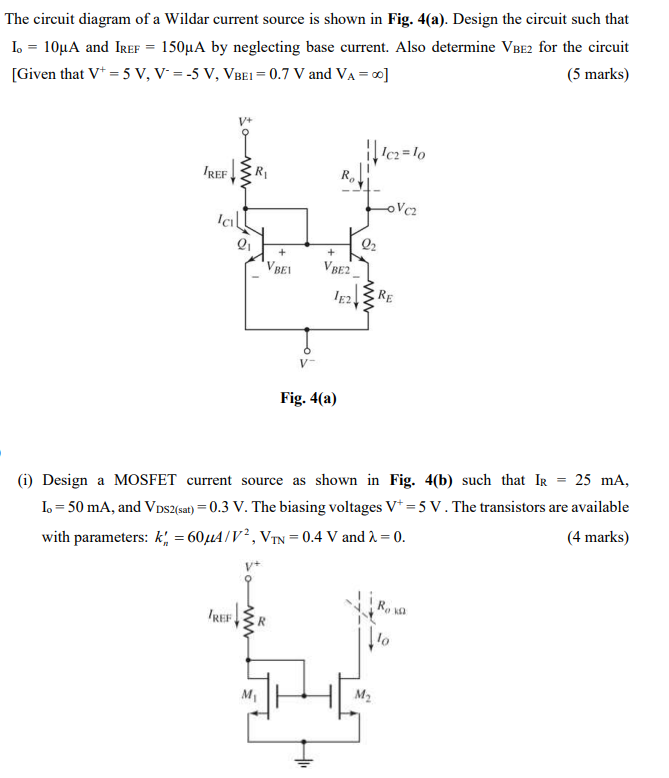 Solved The circuit diagram of a Wildar current source is | Chegg.com